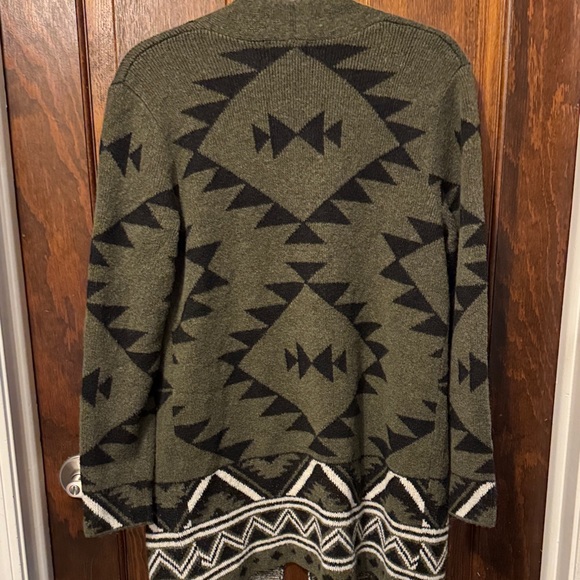 Frye | Sweaters | Fry Green And Black Southwestern Patterned Cardigan ...